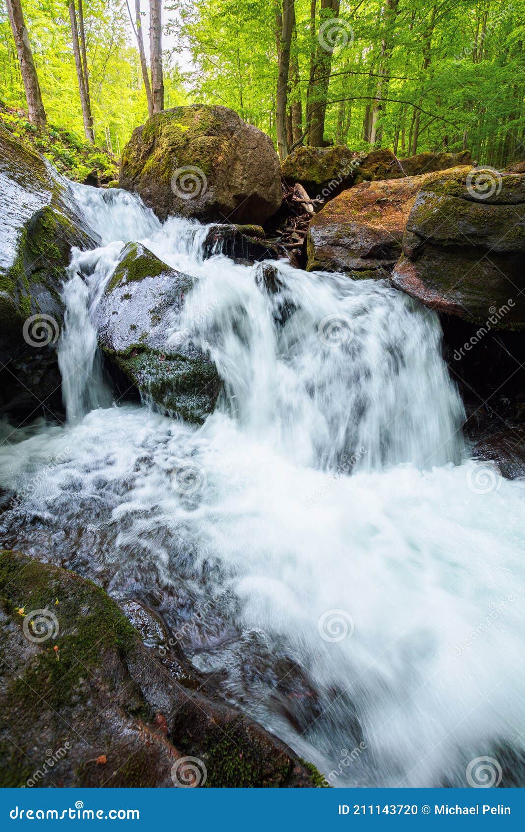 Small Waterfall in the Forest Stock Photo - Image of boulders, brook ...