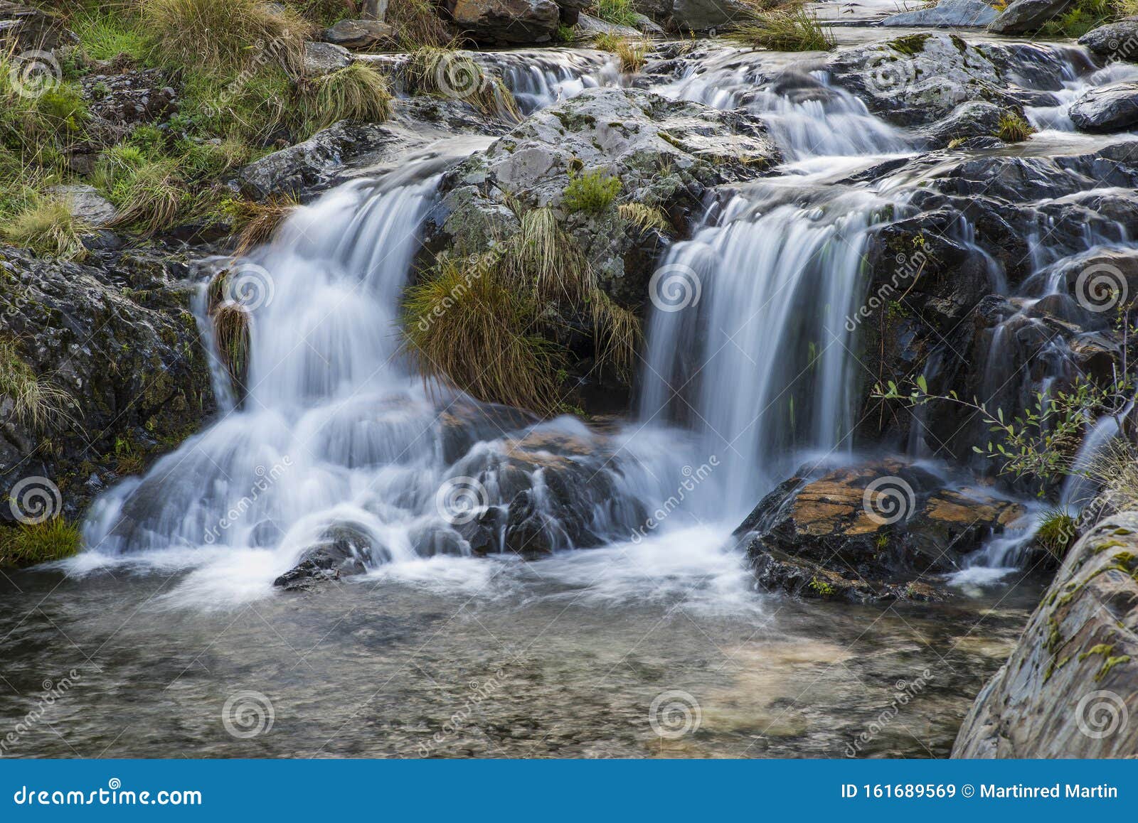 Small Waterfall Formed with the First Autumn Rains in Las Hurdes Stock ...