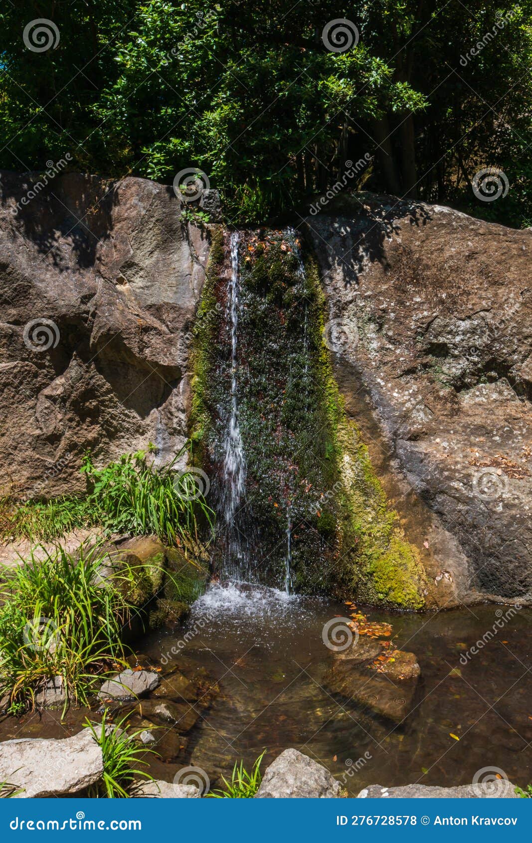 A Small Waterfall in the Garden. Stock Photo - Image of tropical, water ...