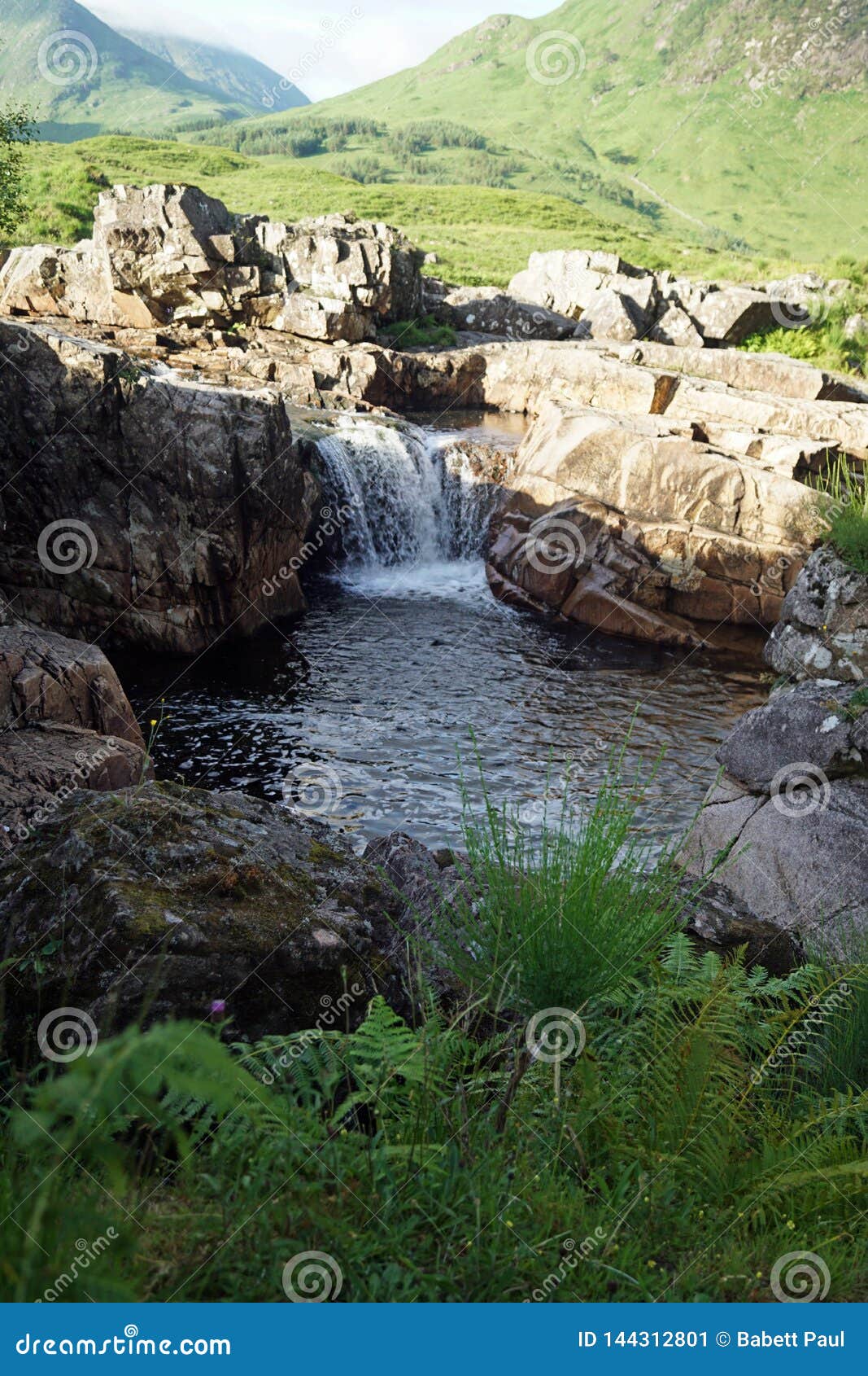 Small Waterfall in the Glen Etive Stock Image - Image of basin ...