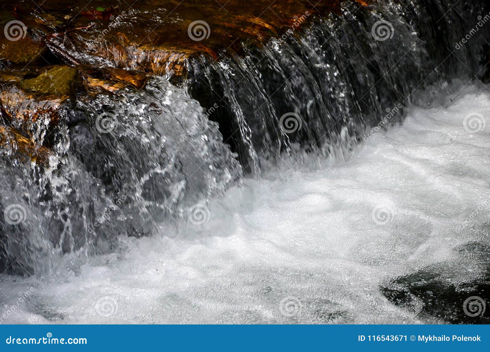 A Small Waterfall. the Height Difference of the Water Flow in the River ...