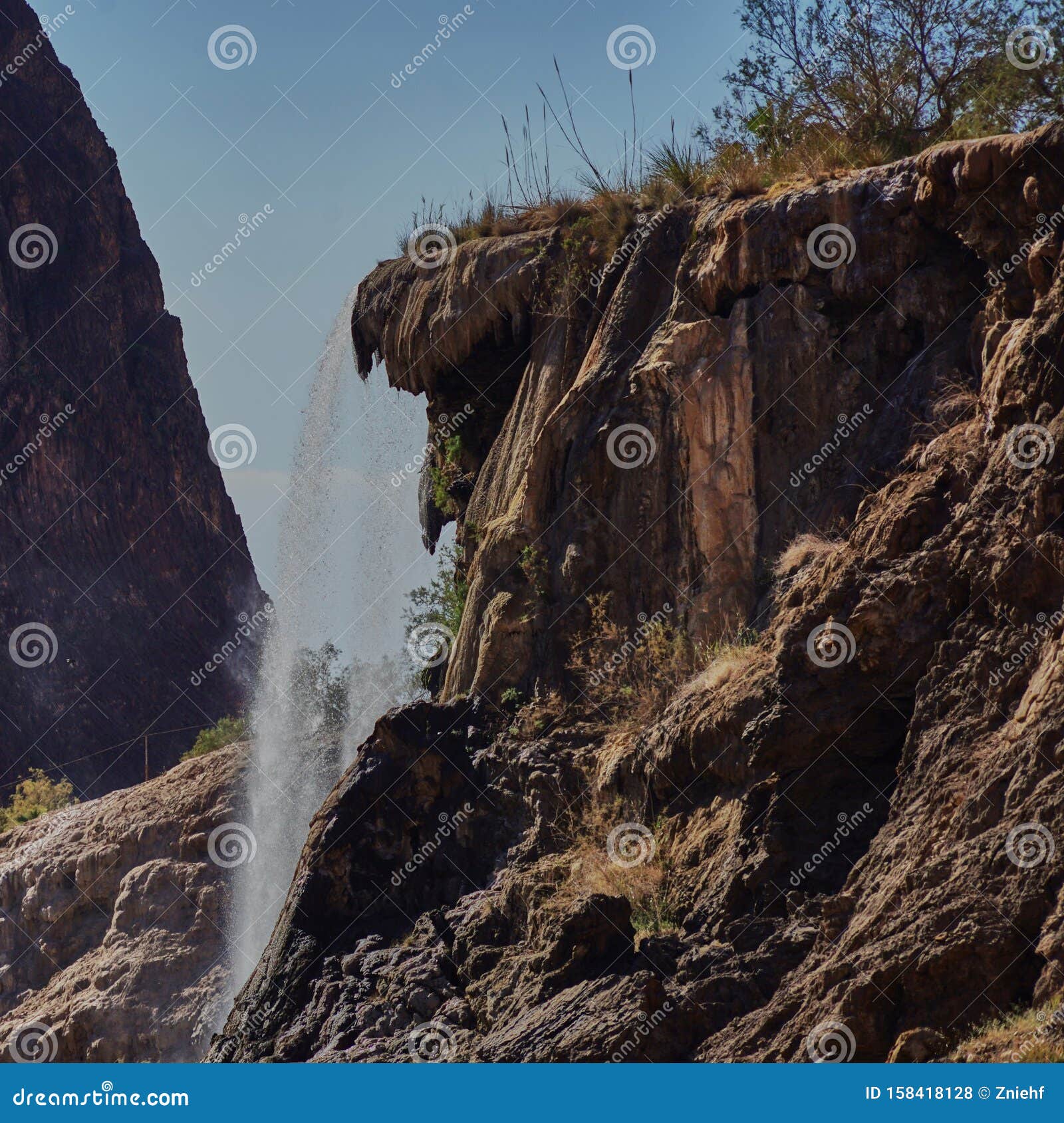 Small Waterfall in Jordan Shortly before the Dead Sea Stock Photo ...
