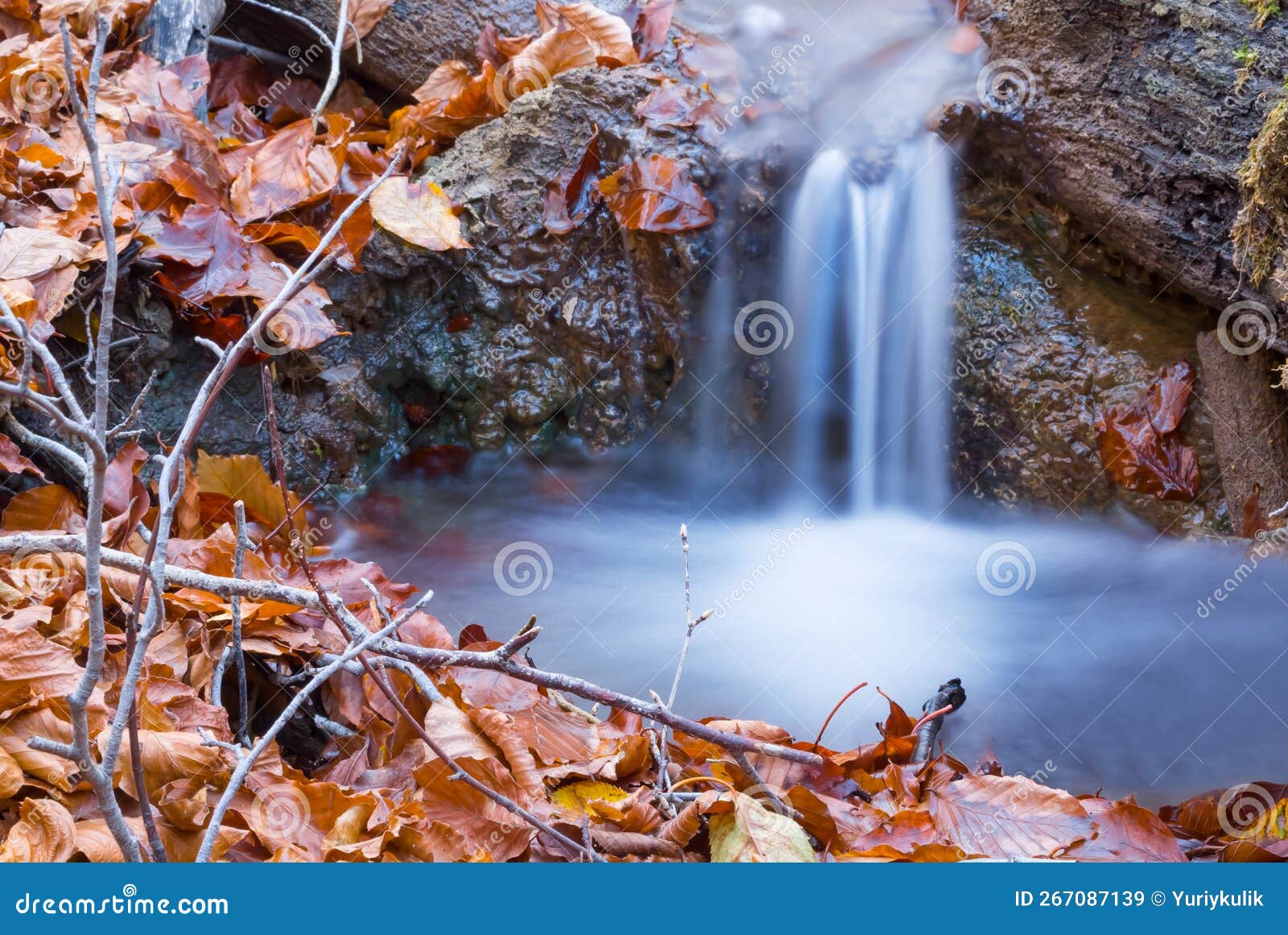 Waterfall on Mountain Brook Stock Image - Image of landscape, rush ...