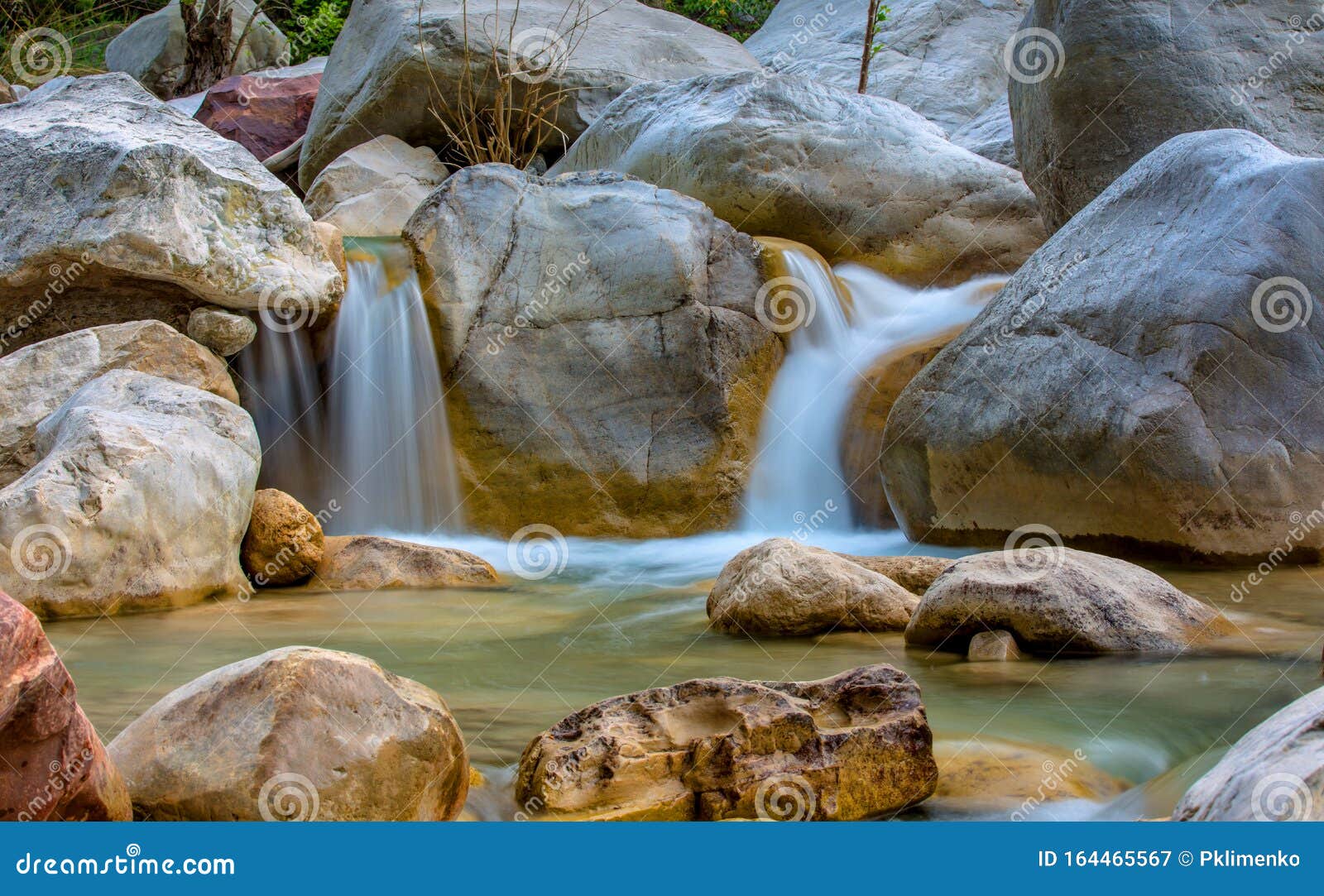 Small Waterfall on Mountain Brook Stock Image - Image of beautiful ...