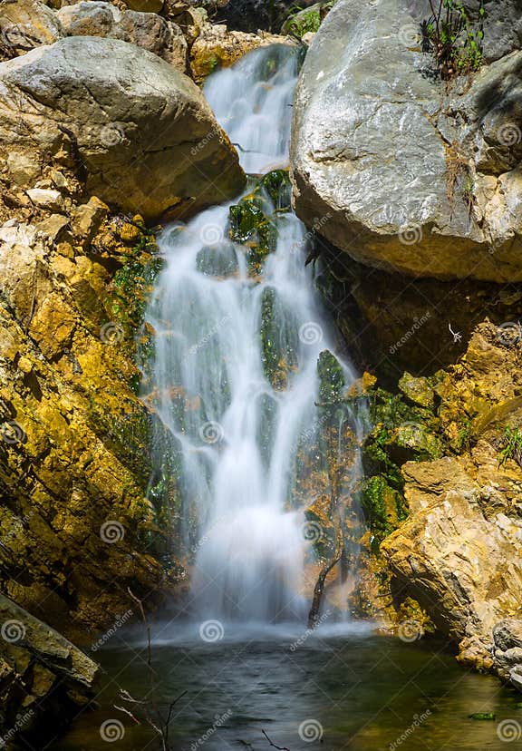 Small Waterfall on Mountain Brook Stock Image - Image of scenic ...