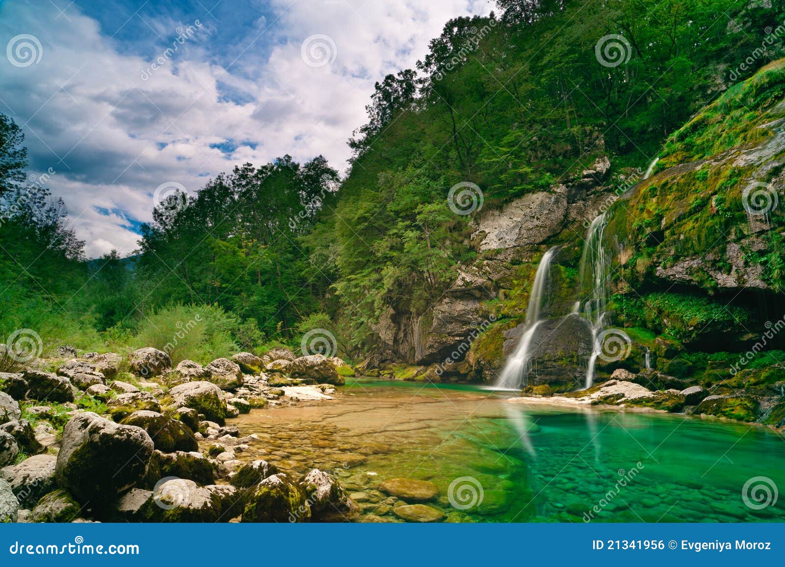 Small Waterfall - Satinske Vodopady - Malenovice Stock Image ...