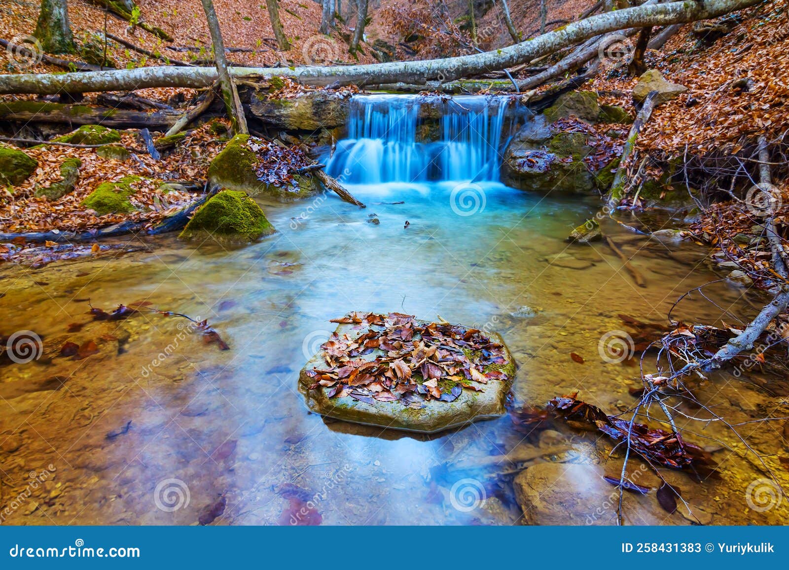 Small Waterfall on Mountain River Stock Image - Image of creek, scene ...