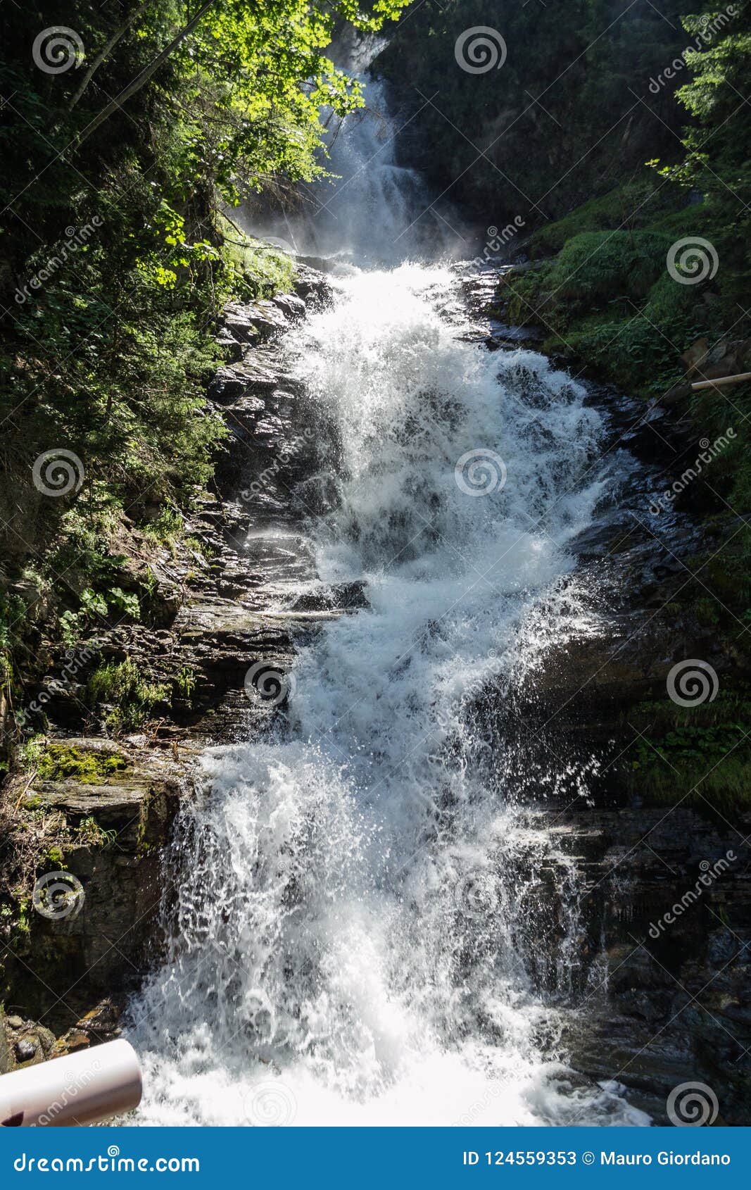 Small Waterfall on a Mountain River Stock Image - Image of waterfall ...
