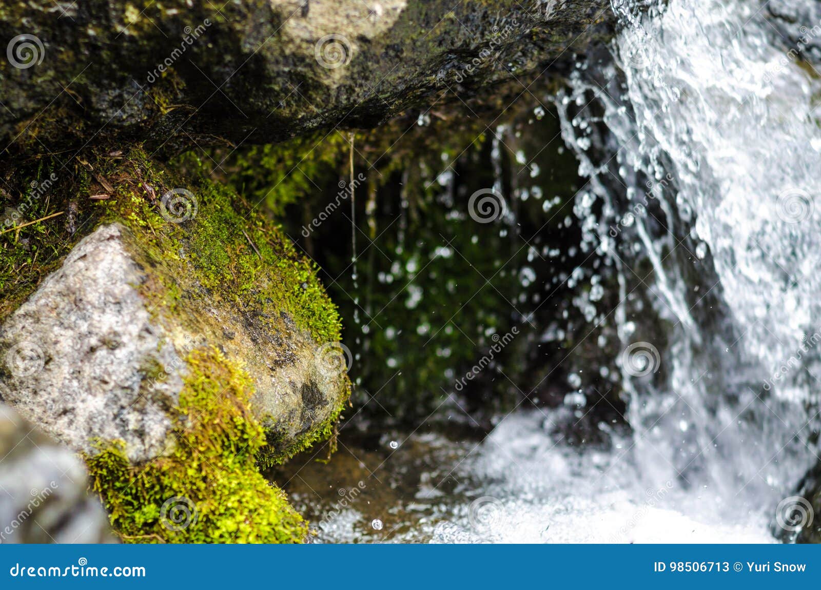 Small Waterfall Mountain Stream Close Up Stock Image - Image of creek ...