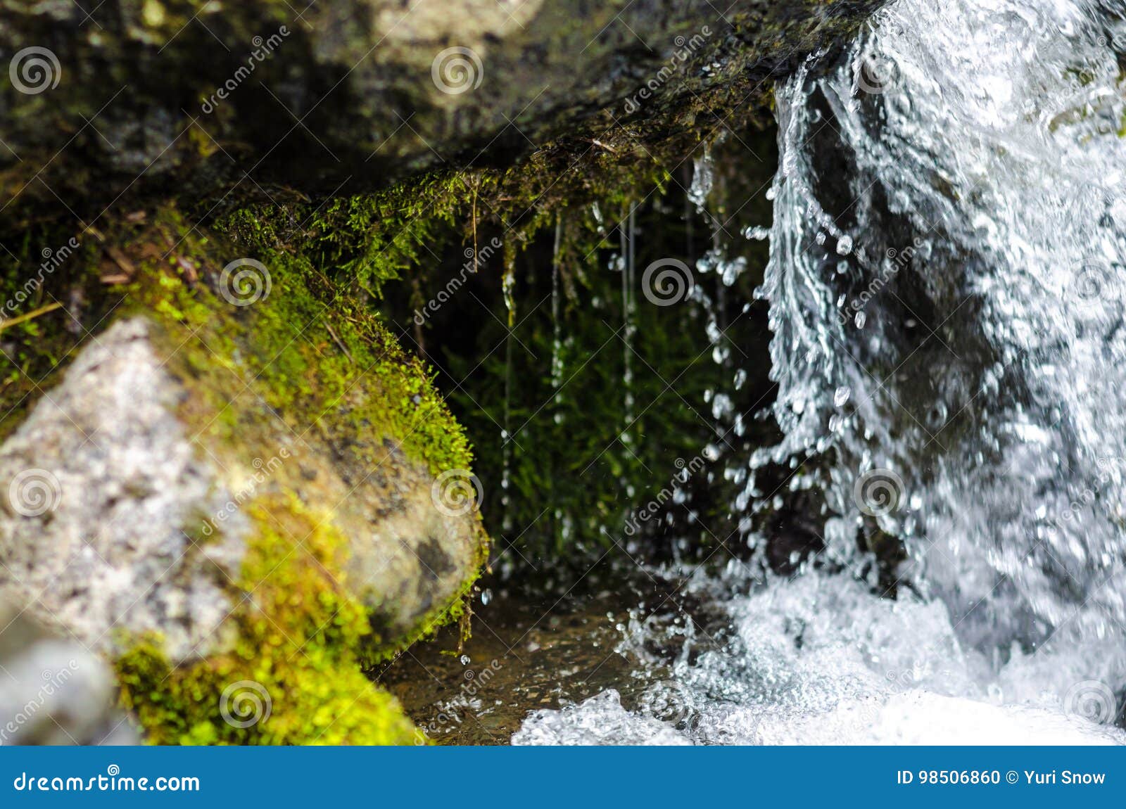 Small Waterfall Mountain Stream Close Up Stock Photo - Image of ...