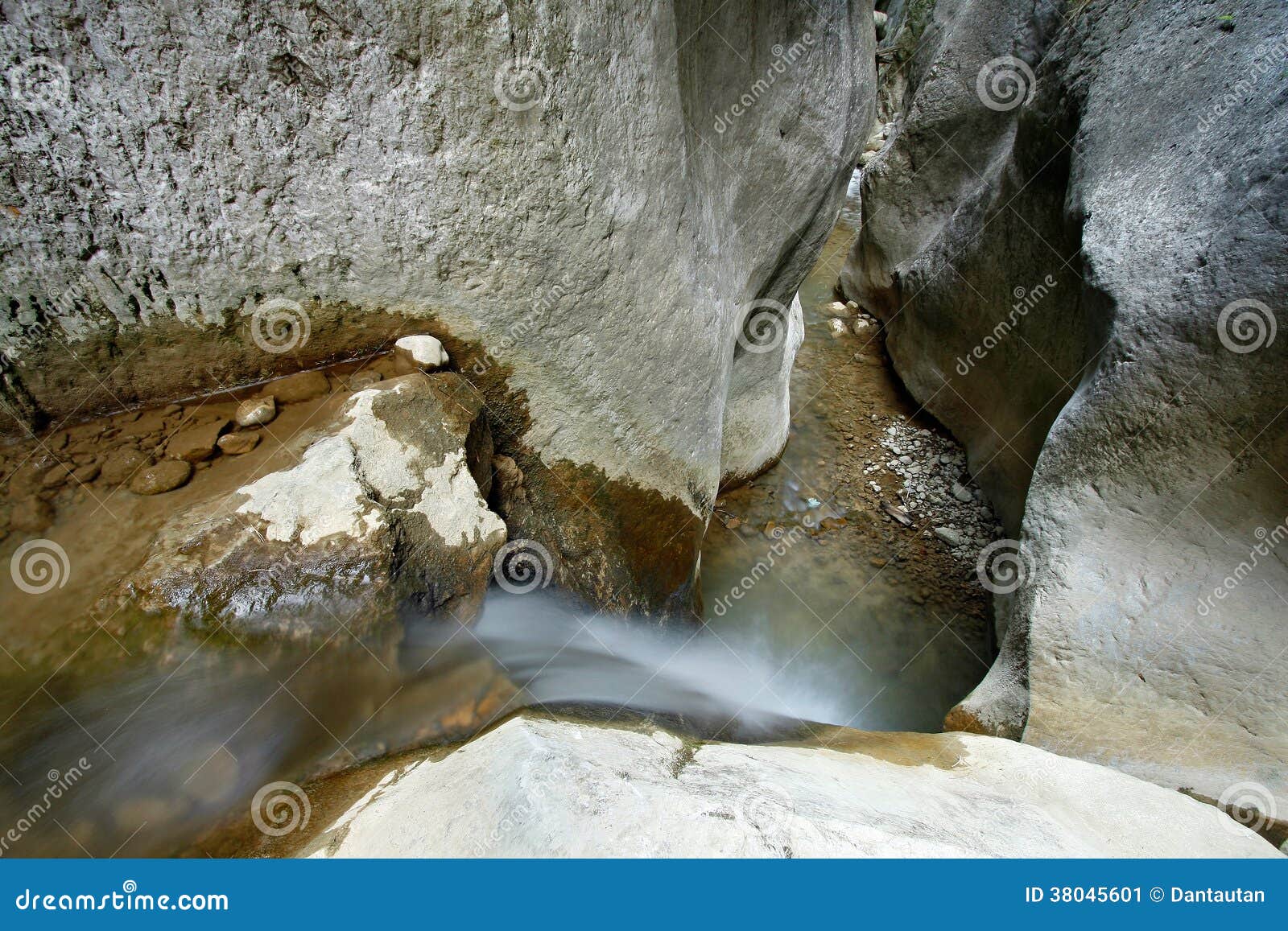 A Small Waterfall in a Narrow Gorges Stock Image - Image of adventurous ...