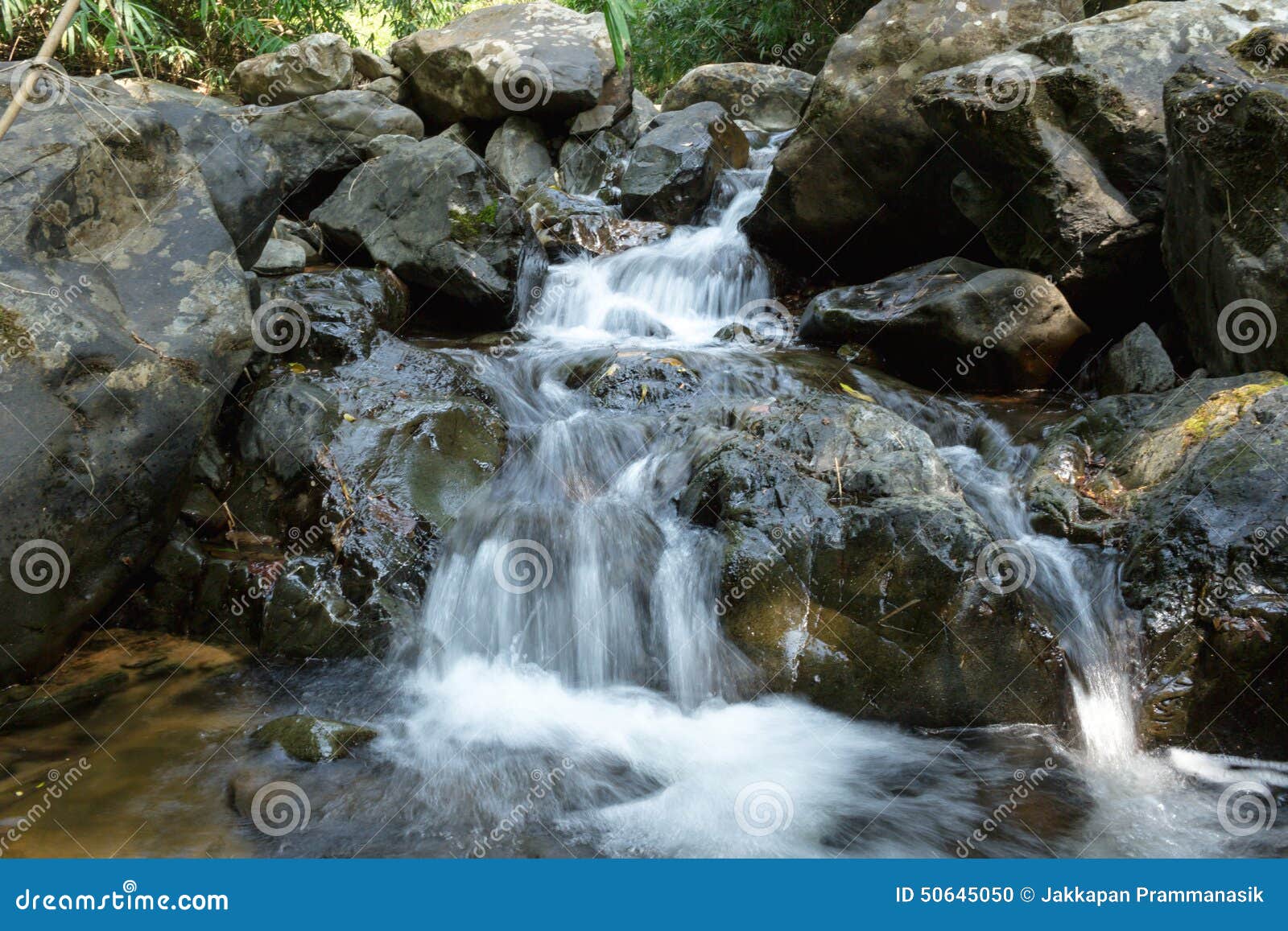 Small Waterfall with Natural Light. Stock Photo - Image of stream ...