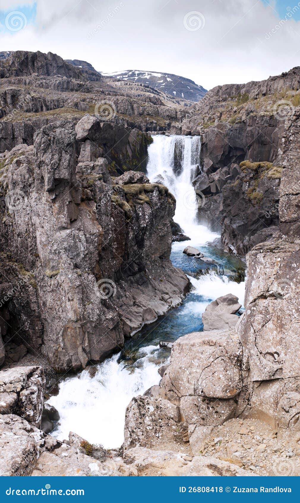 Small Waterfall Near Djupivogur, Iceland Stock Photo - Image of canyon ...