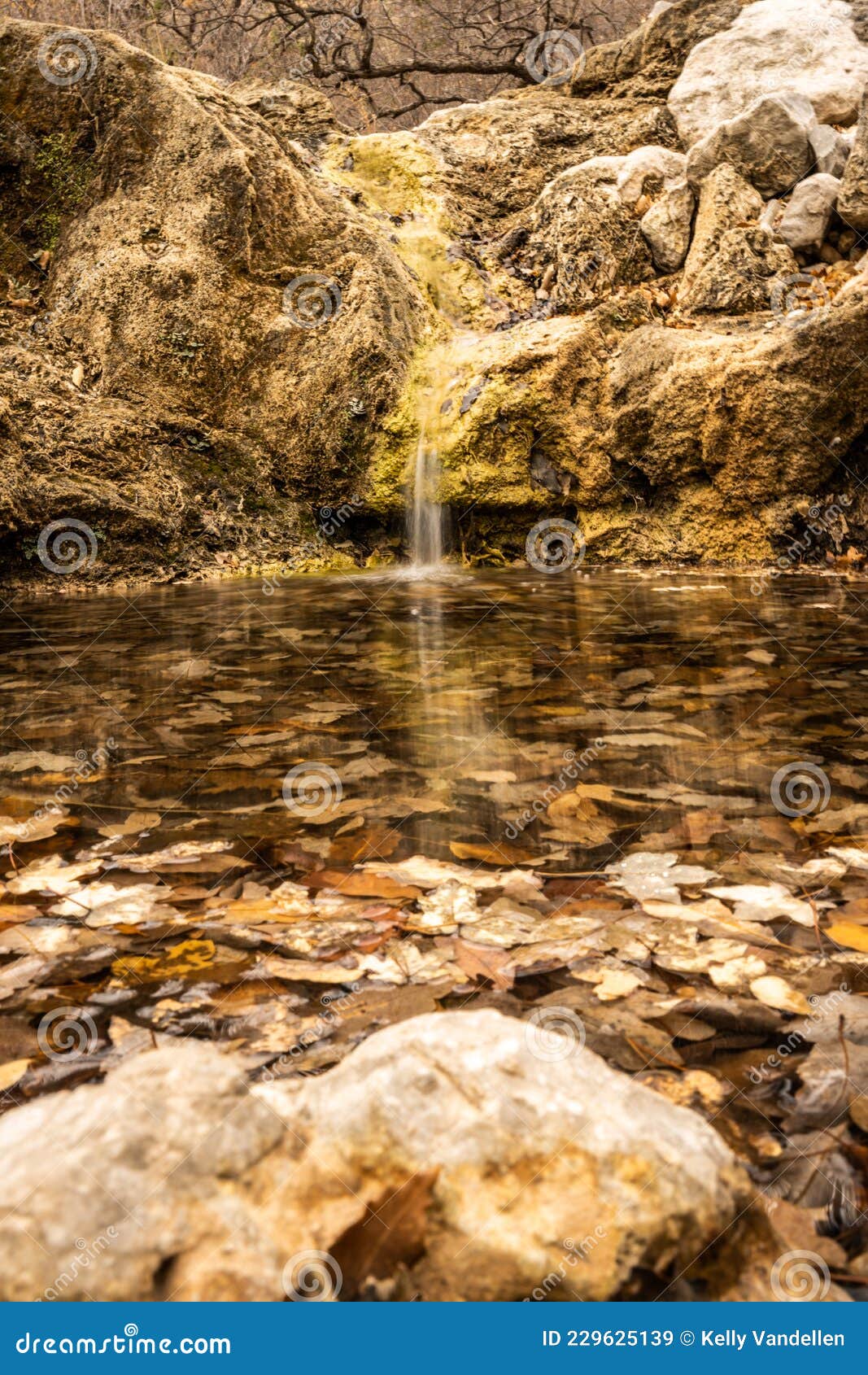 Small Waterfall into the Pool at Smith Spring in Guadalupe Mountains ...