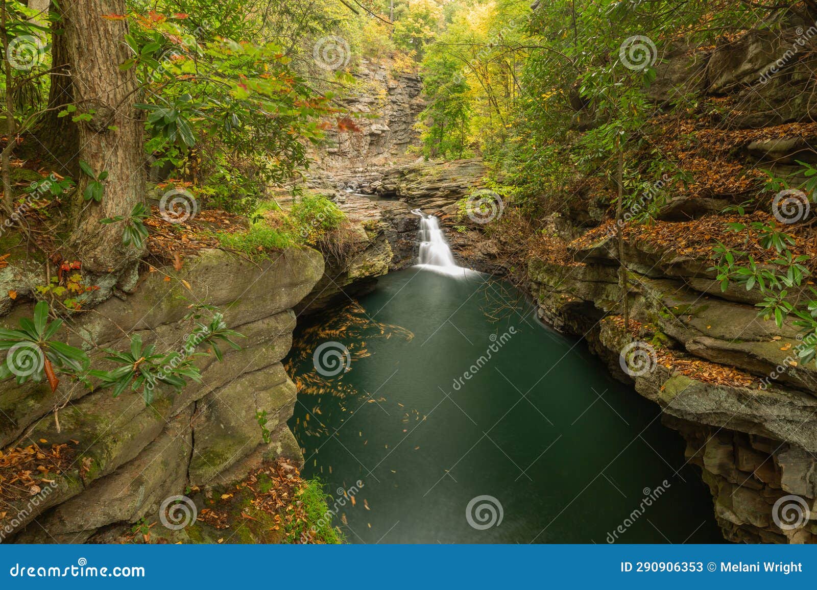 Small Waterfall Pouring into Wide Pool in Nay Aug Park Scranton PA ...