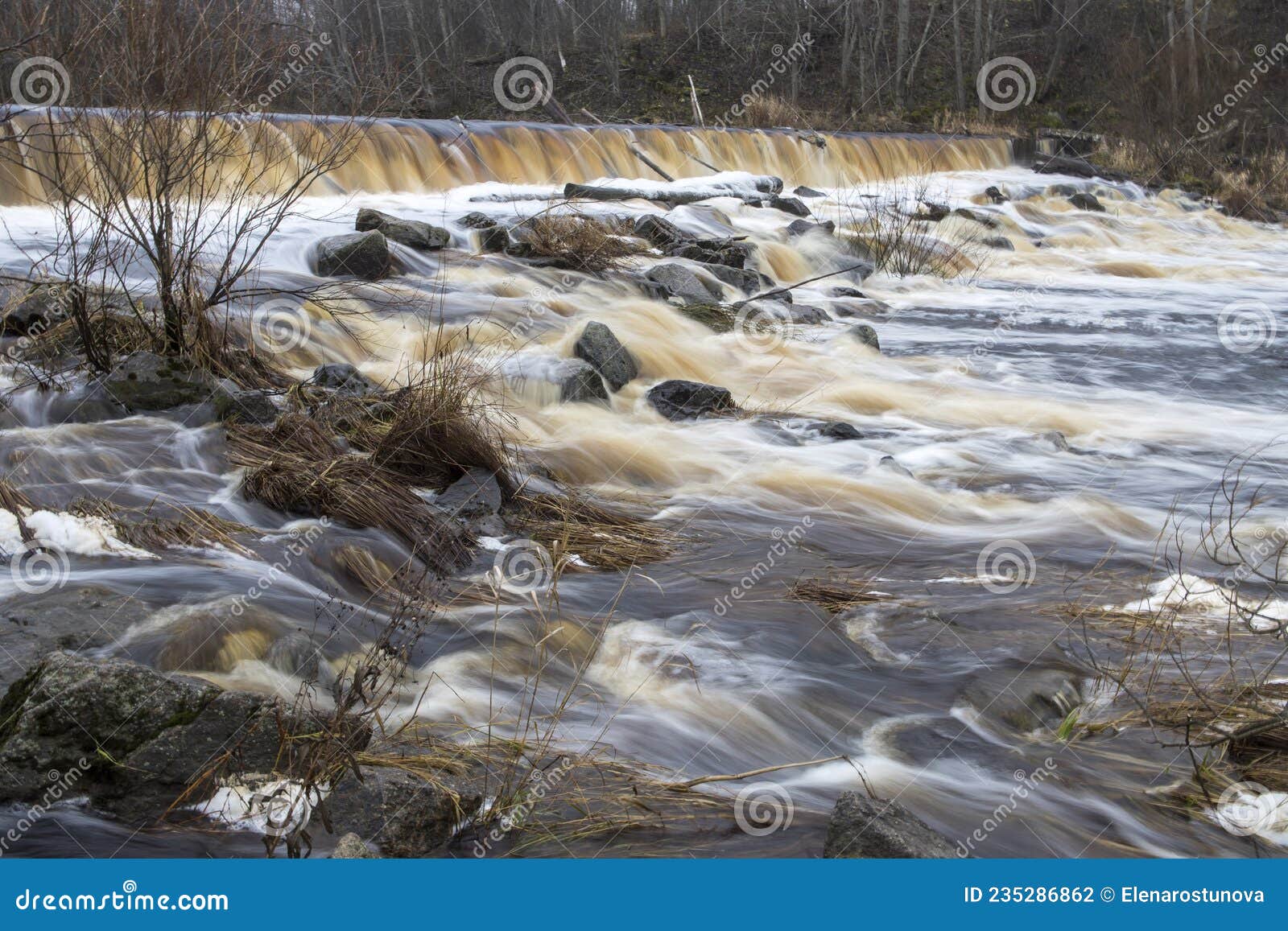 Small Waterfall and Rapids on the Varzuga River Stock Photo - Image of ...