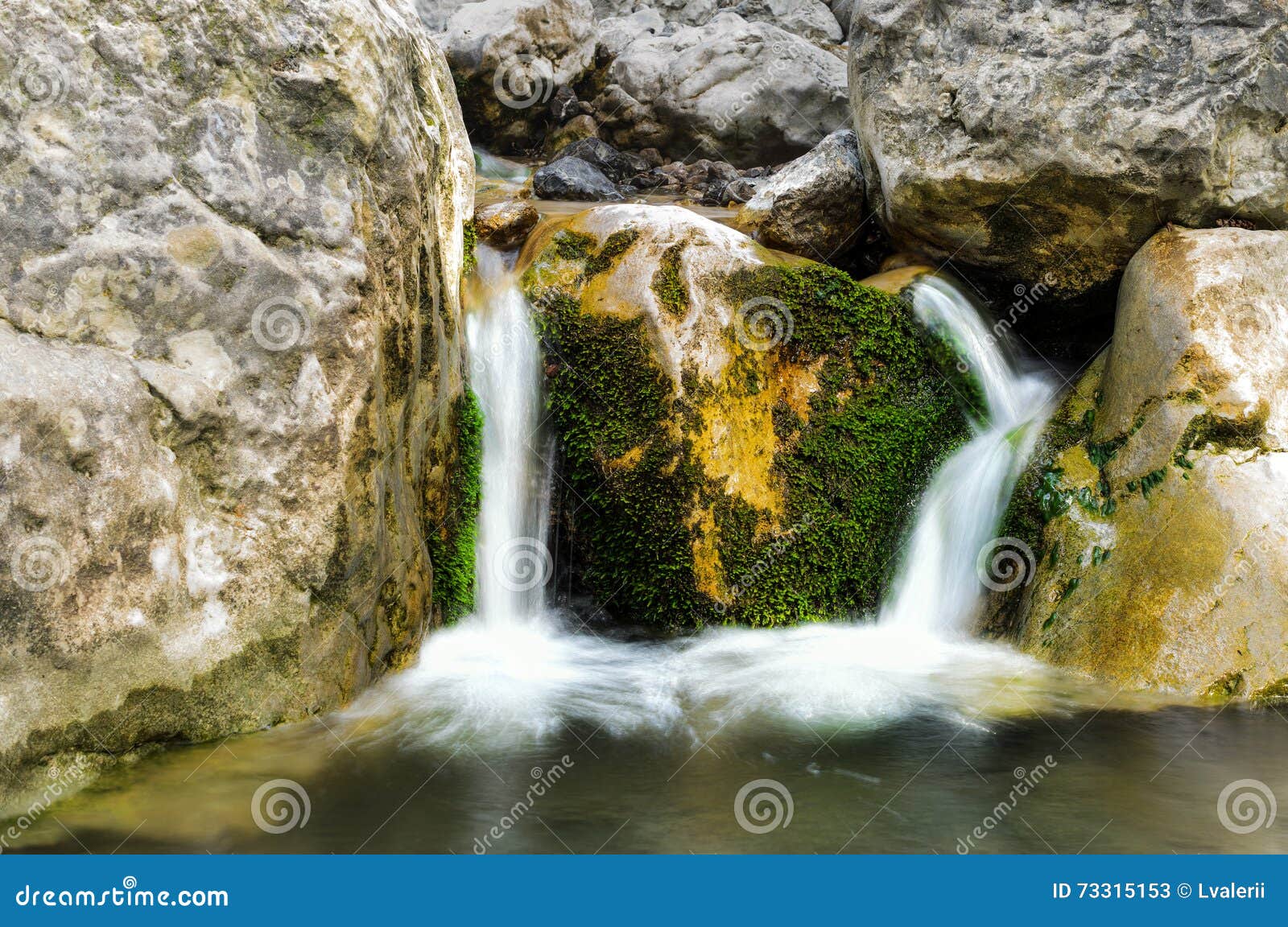 A Small Waterfall on the River Stock Image - Image of river, water ...