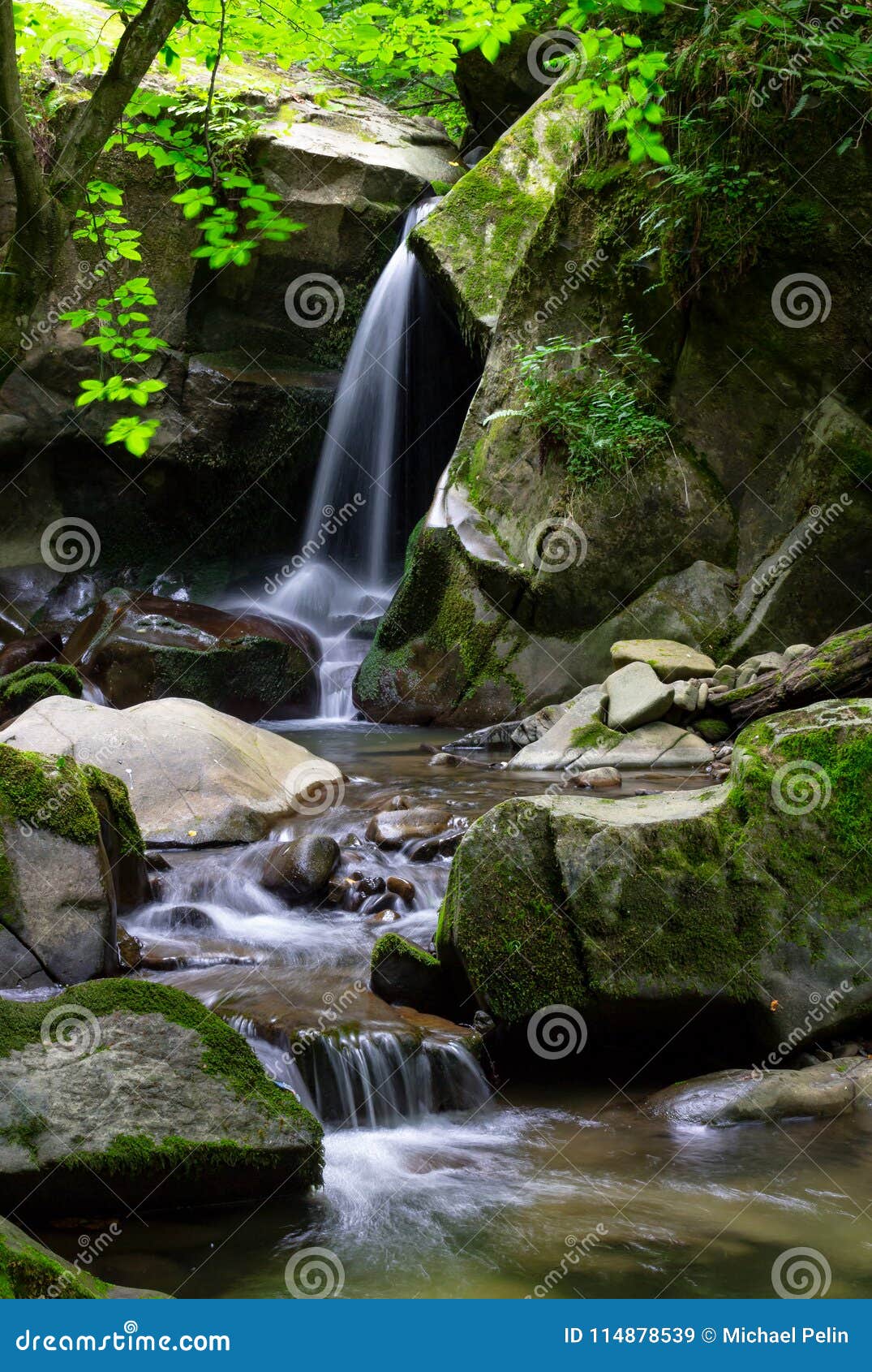 Small Waterfall among the Rocks Stock Image - Image of pour, flow ...