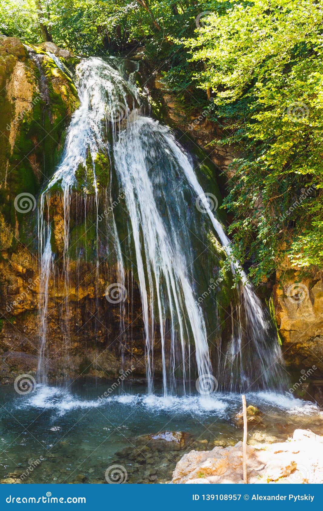A Small Waterfall in the Rocks. Nature Reserve Stock Image - Image of ...