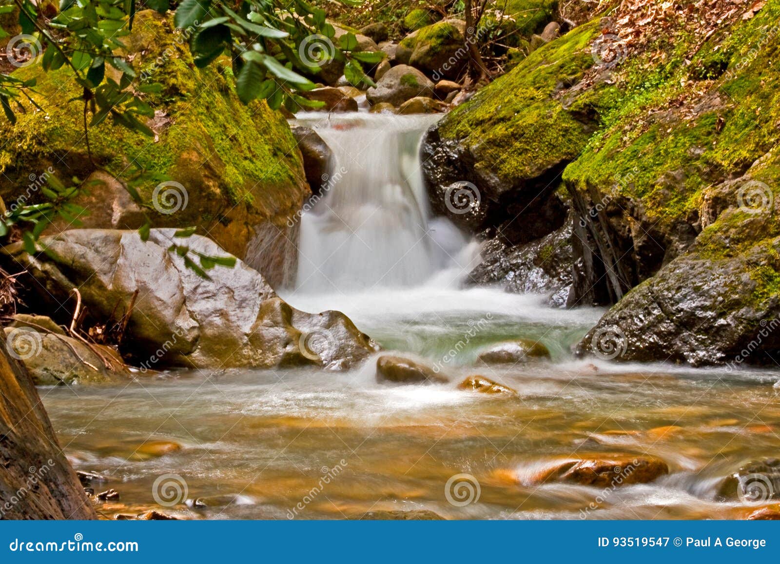 Small Waterfall in Spring stock image. Image of clara - 93519547
