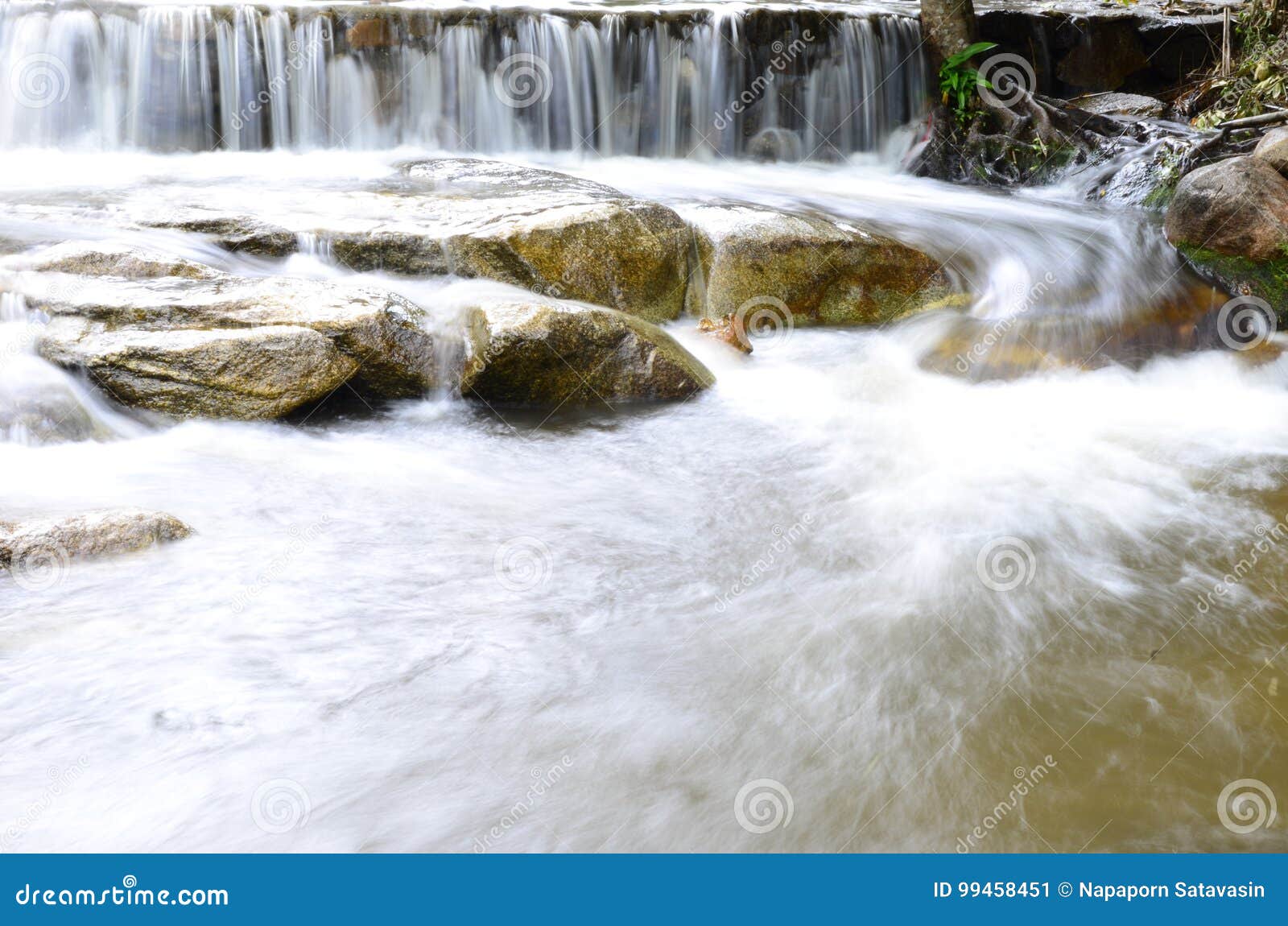 Waterfall and steam stock image. Image of clean, steam - 99458451
