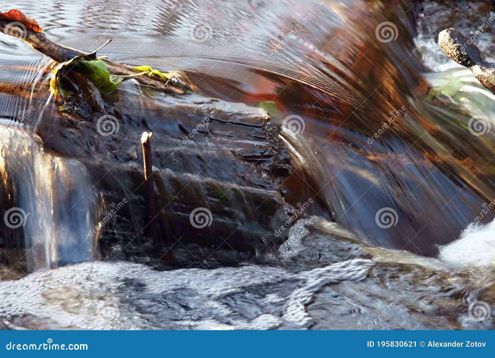 Small Waterfall on a Stream Flowing through Swamps Stock Image - Image ...