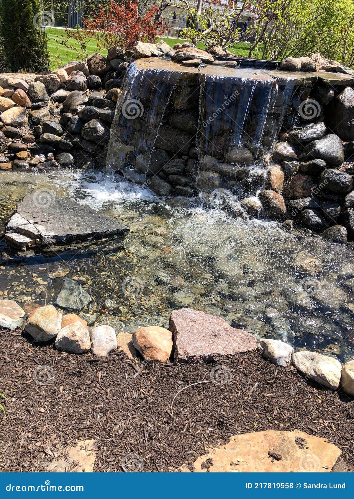 Small Waterfall Trickling Down Rocks Stock Photo - Image of trickling ...
