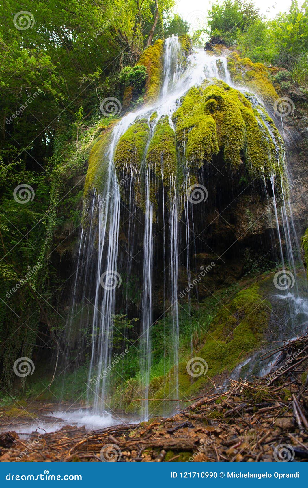 Dam Waterfall. Water Cascade Streaming Down In A Rainy Season Royalty ...