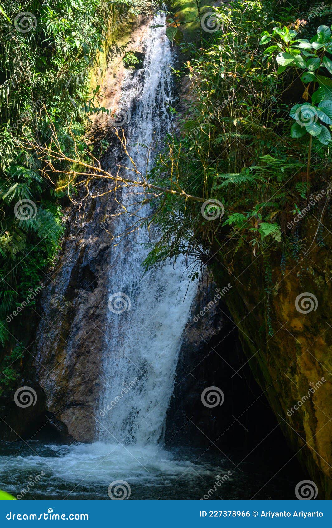 Clear Water from a Waterfall, Running through Many Stones, through ...
