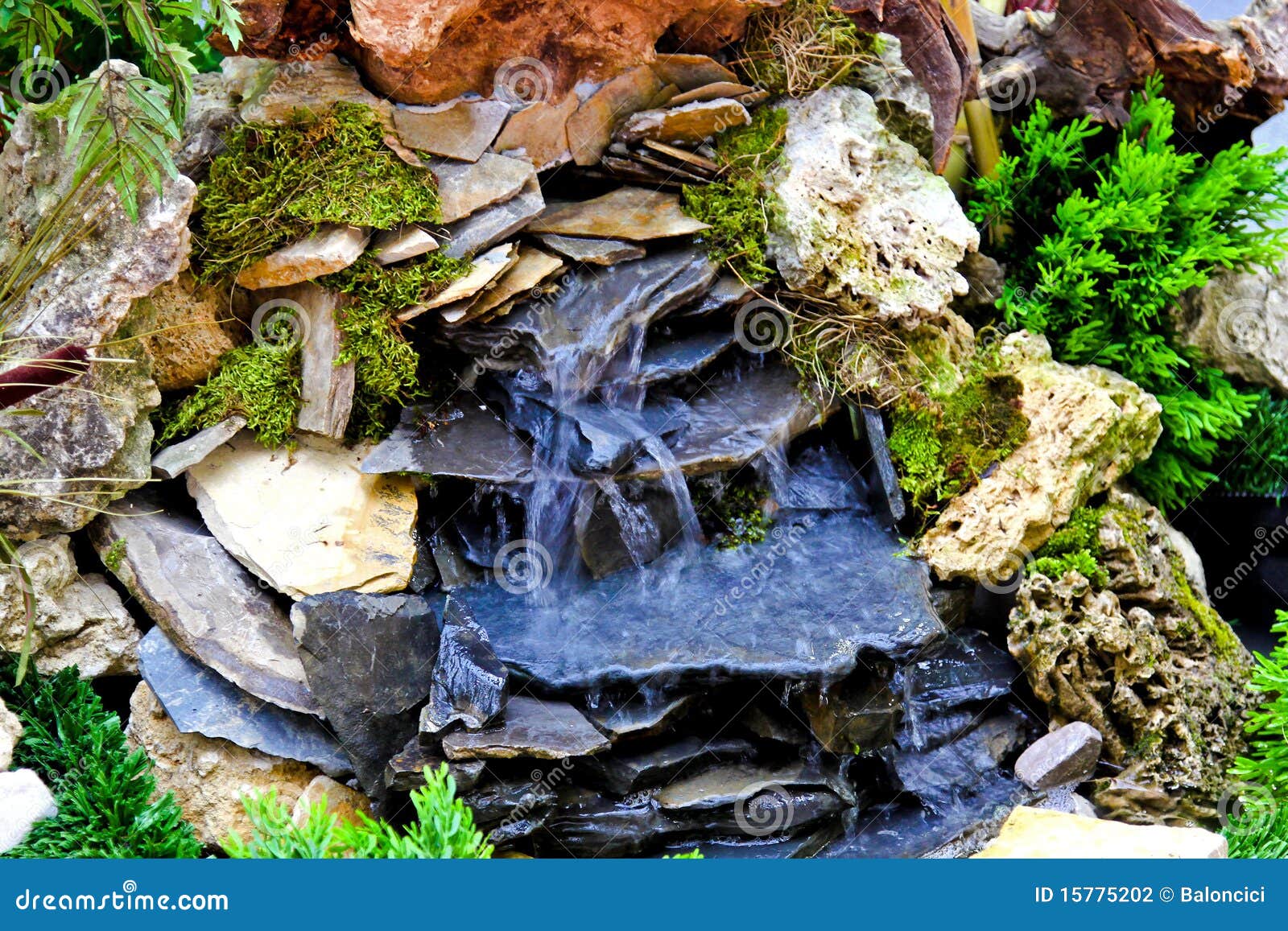 Small waterfalls stock photo. Image of decor, water, flow - 15775202