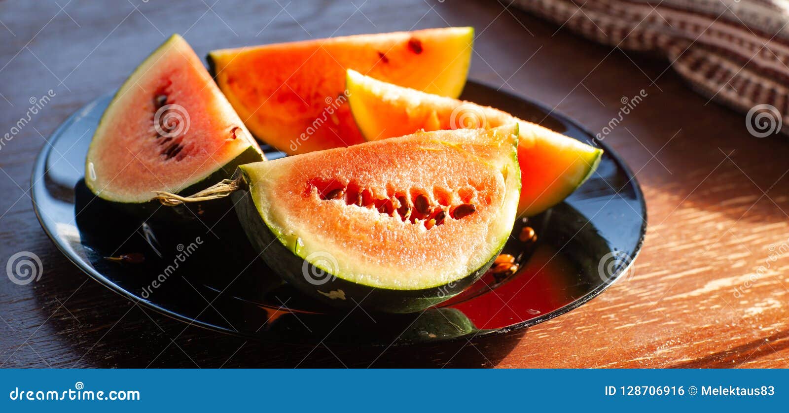 Small Watermelon on the Table Stock Photo - Image of ripe, garden ...