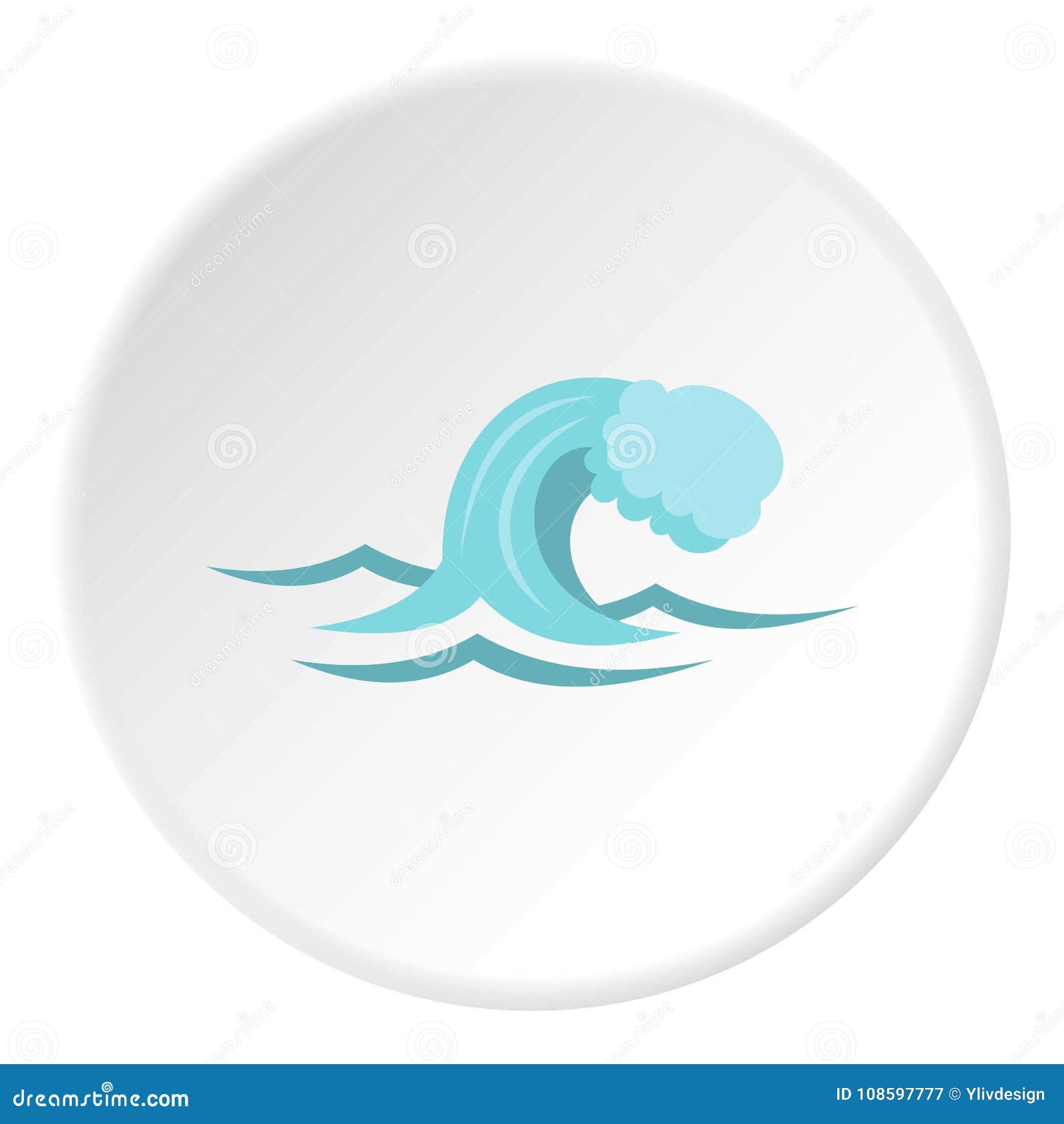 Small wave icon circle stock vector. Illustration of drop - 108597777