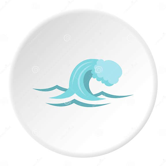 Small wave icon circle stock vector. Illustration of drop - 108597777