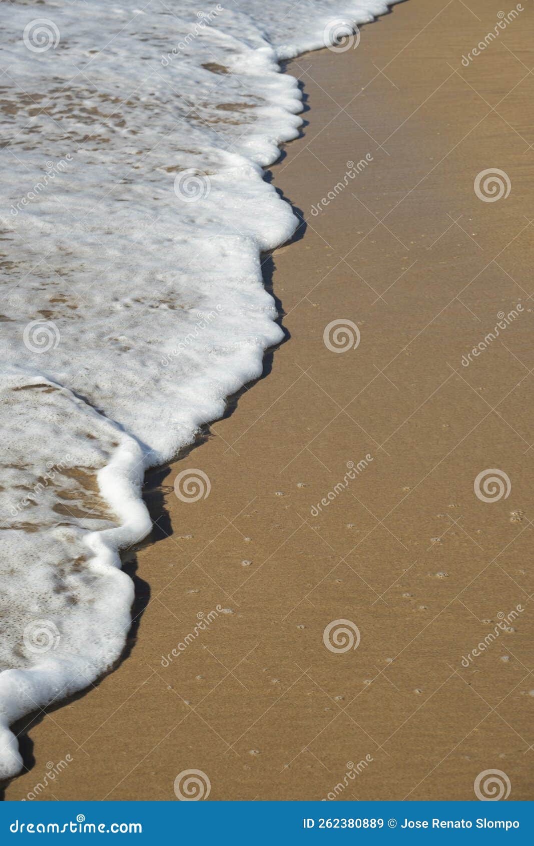 Small Wave with White Foam Arriving on the Sand Stock Image - Image of ...