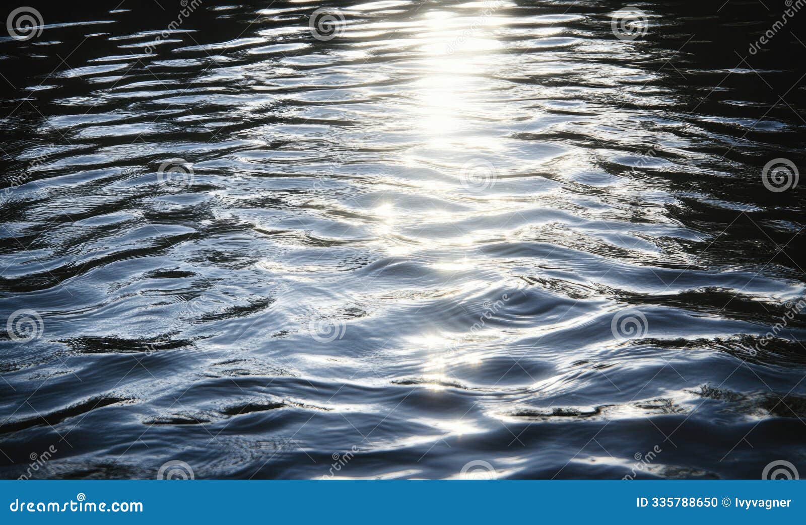 Small Waves on the Surface of a Pond, Sunlight Glinting Off the Water ...
