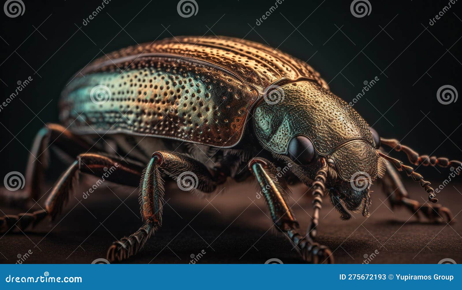 Small Weevil Crawls on Green Plant Leaf Generated by AI Stock Image ...