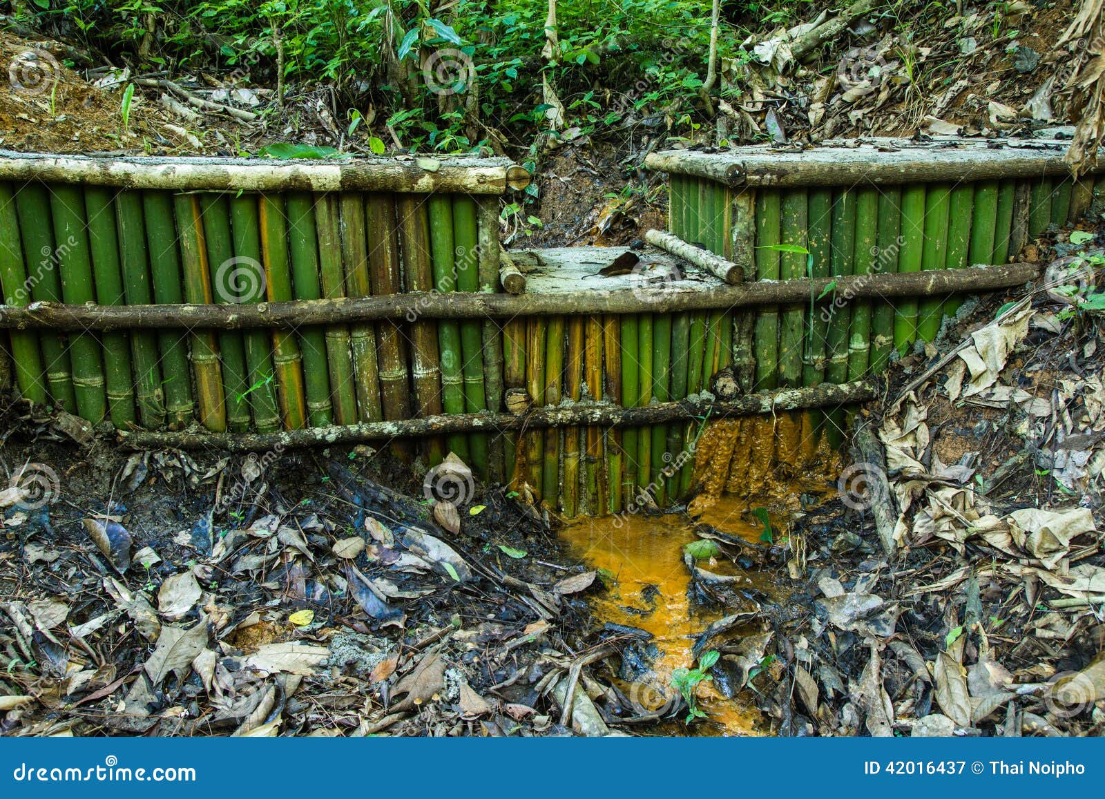 Small Weir Bordered by a Paddock with a Rustic Wooden Fence Stock Image ...