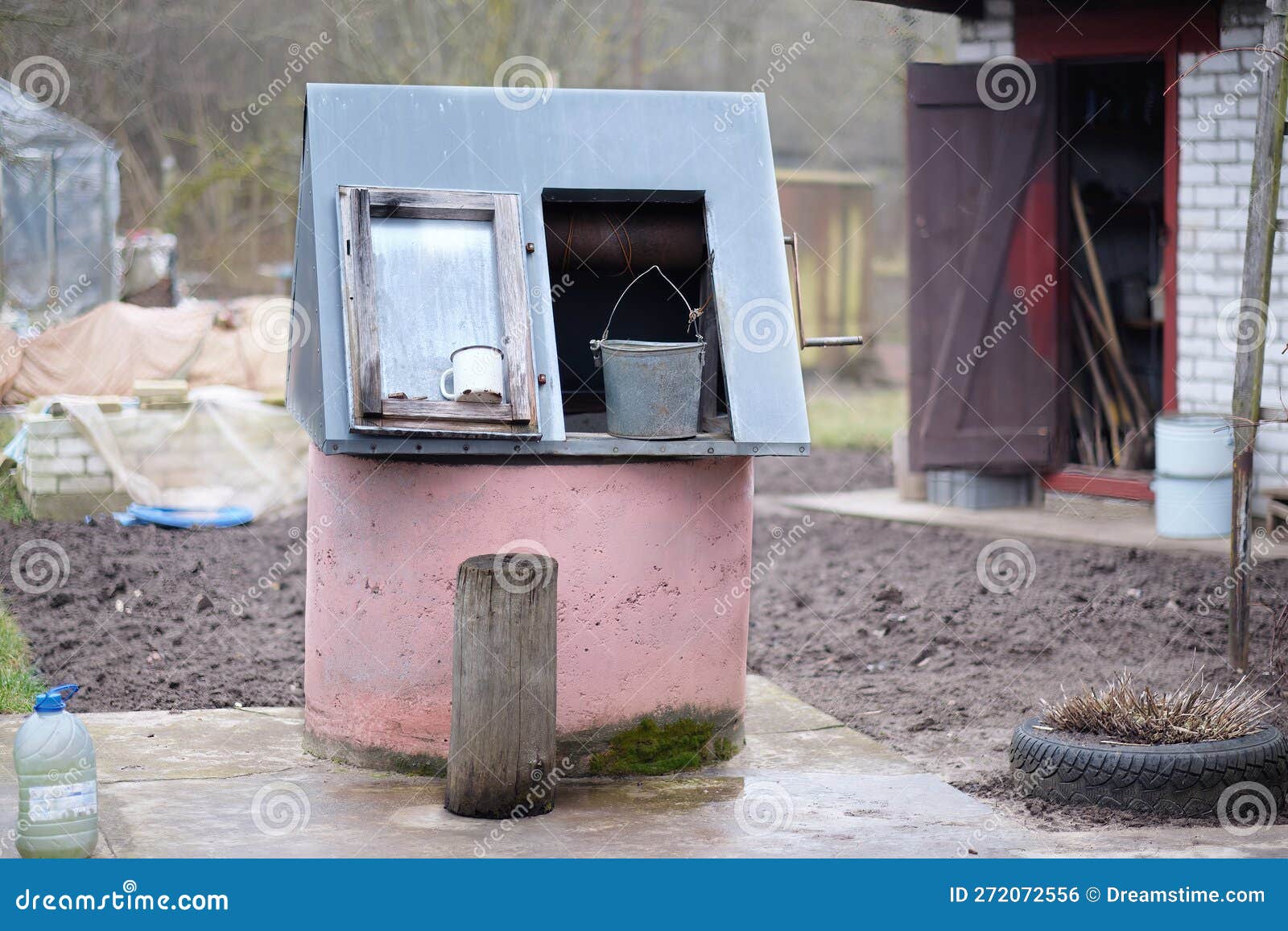 A Small Well for Water in the Backyard Stock Photo - Image of small ...