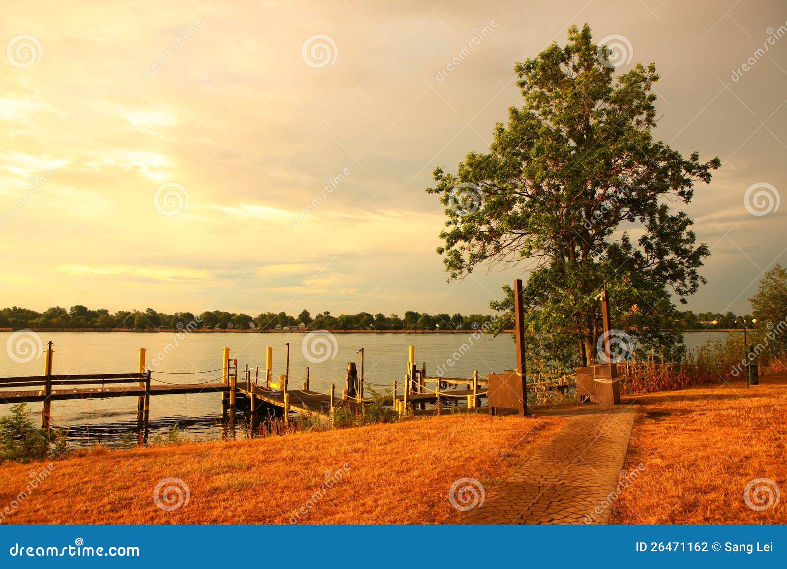 Small wharf in Buffalo stock photo. Image of sunset, peaceful - 26471162