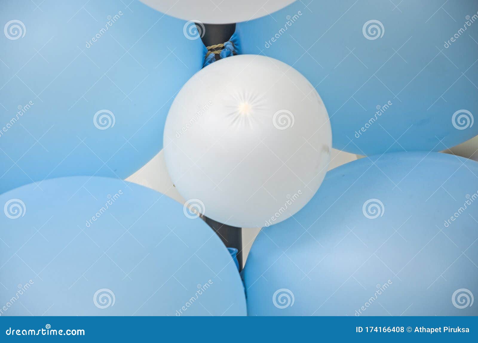 Small White Balloon in the Middle of Blues Stock Photo - Image of ...