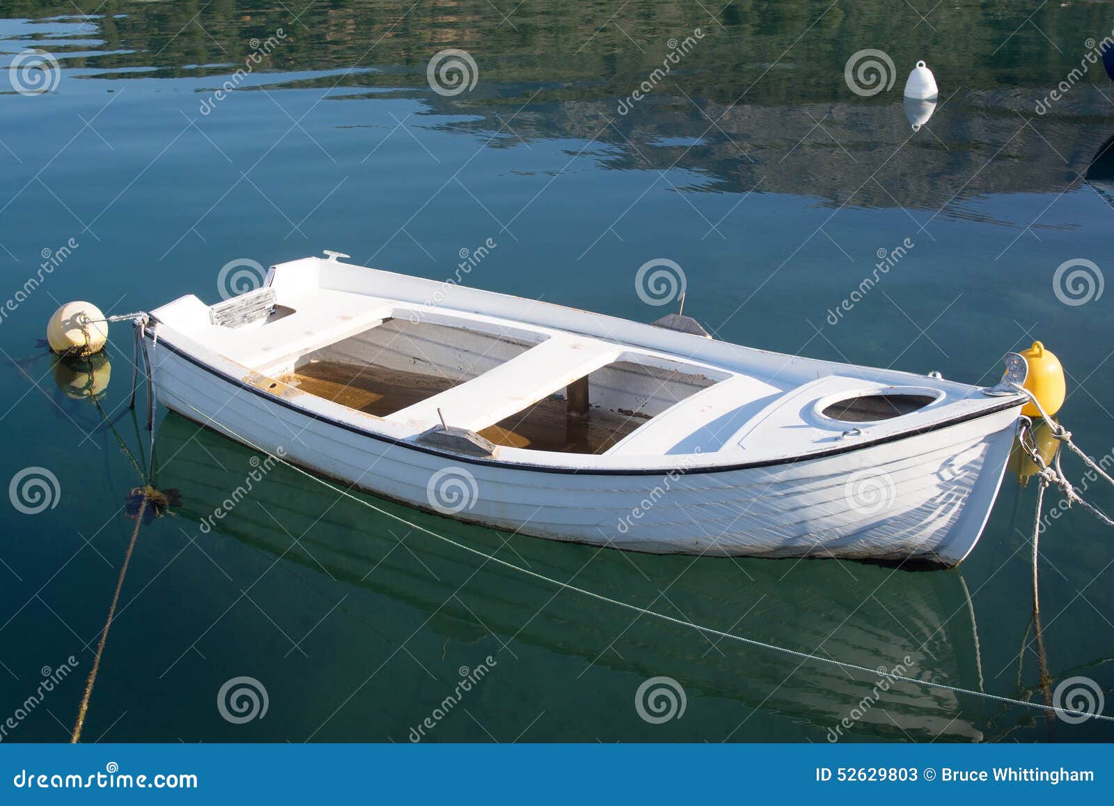 Small White Boat stock image. Image of engine, moored - 52629803