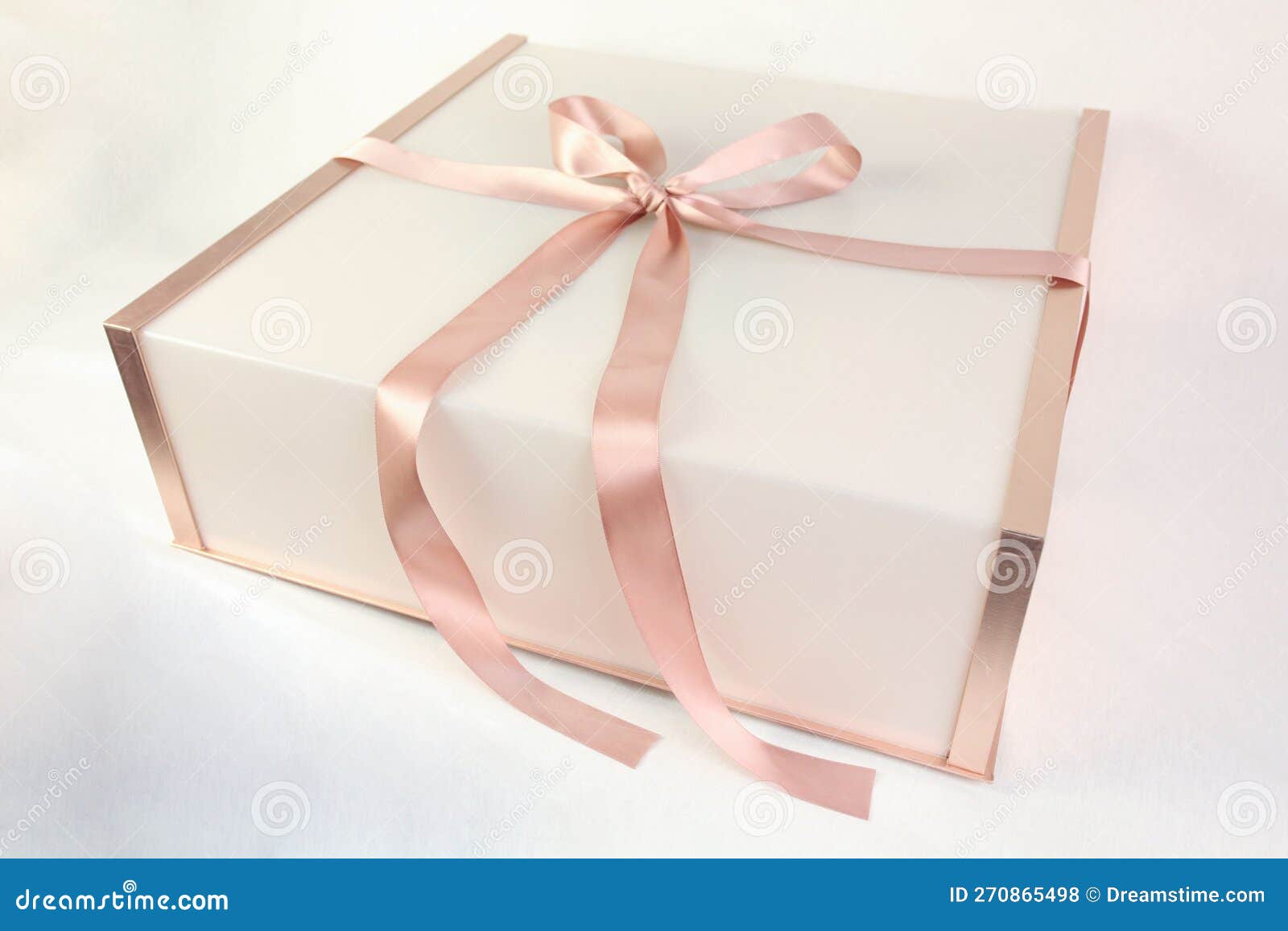 Small White Box with a Pink Bow Stock Photo - Image of lovely, bowtie ...