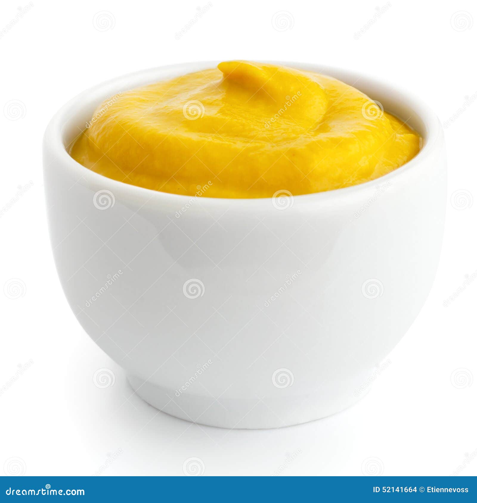 Small White Ceramic Dish of American Mustard. Stock Photo - Image of ...