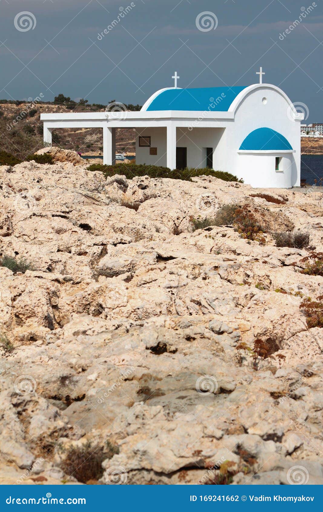 Small White Chapel. Cape Greco, Ayia Napa, Cyprus Stock Photo - Image ...