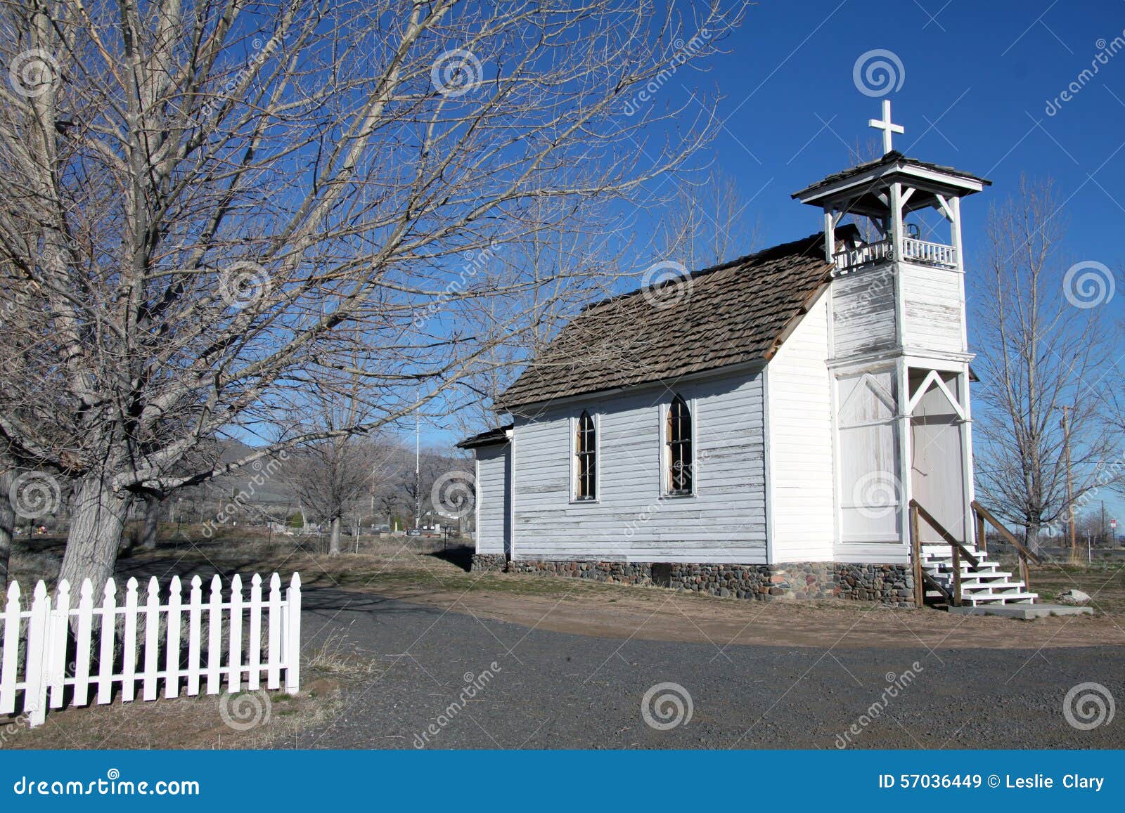 Small white church stock image. Image of background, picket - 57036449