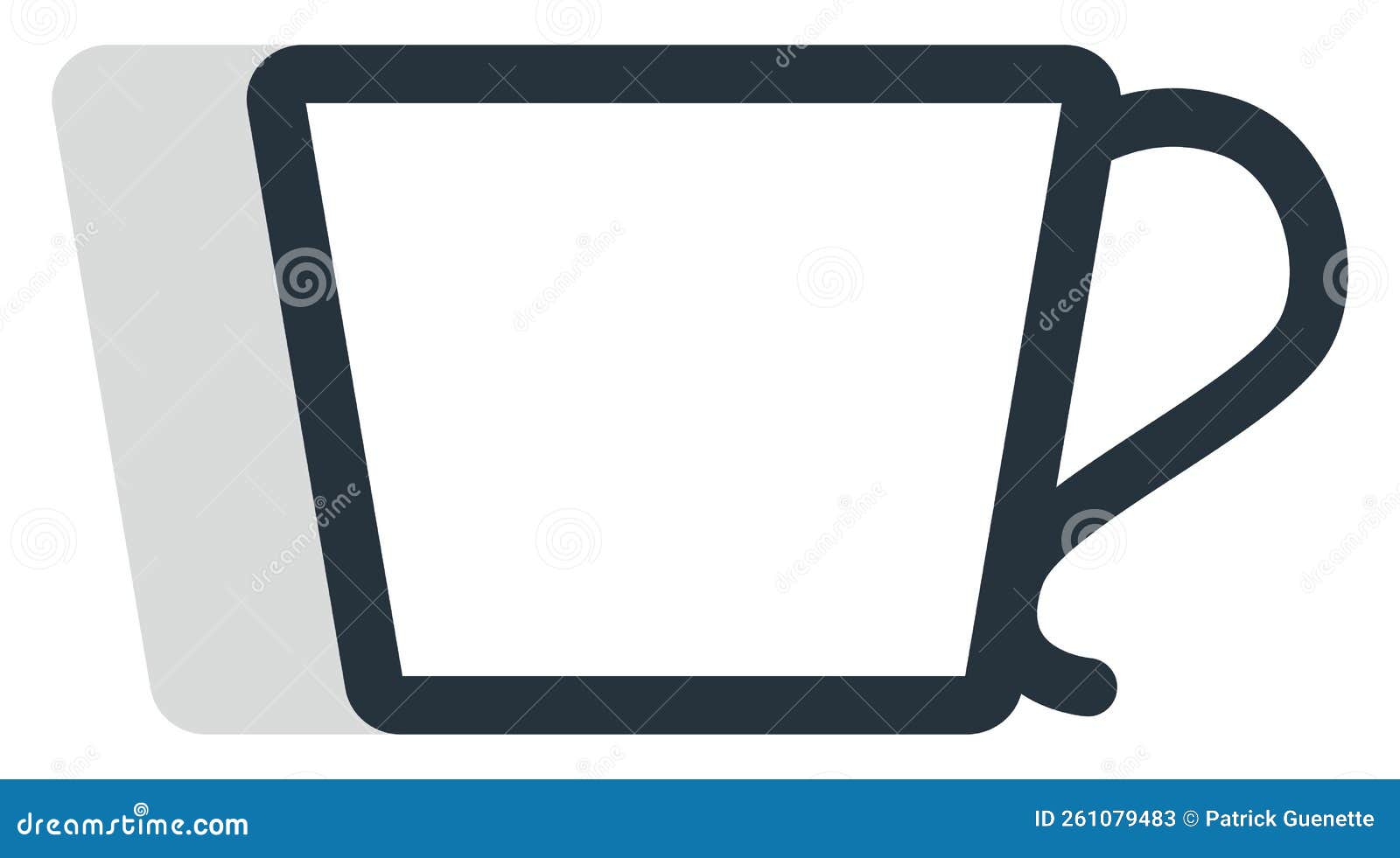 Small white cup, icon stock vector. Illustration of flagon - 261079483