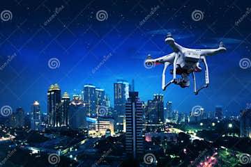 Small white drone stock photo. Image of control, hover - 68079788