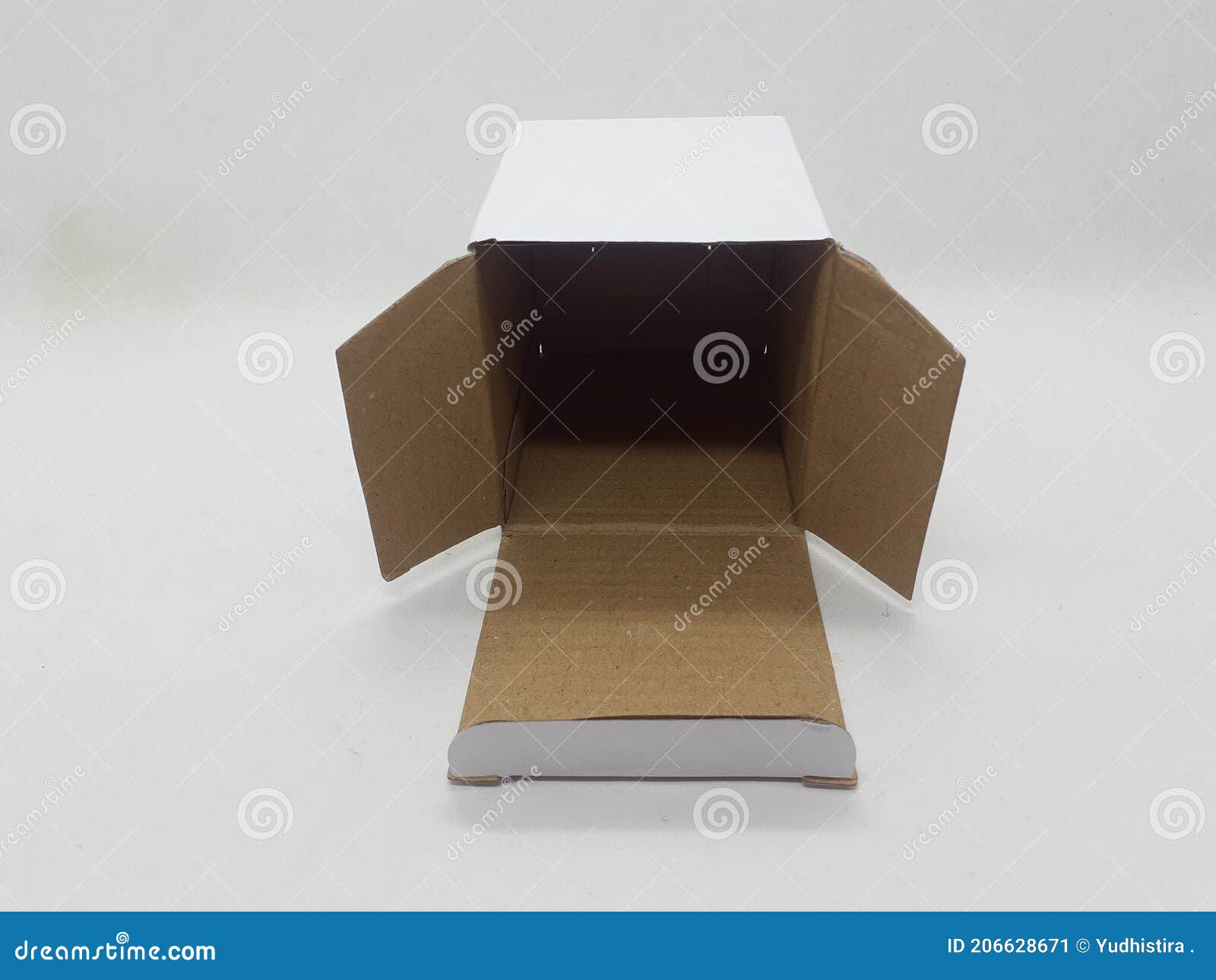 A Small White Foldable Paper Boxes in White Isolation Background Stock ...