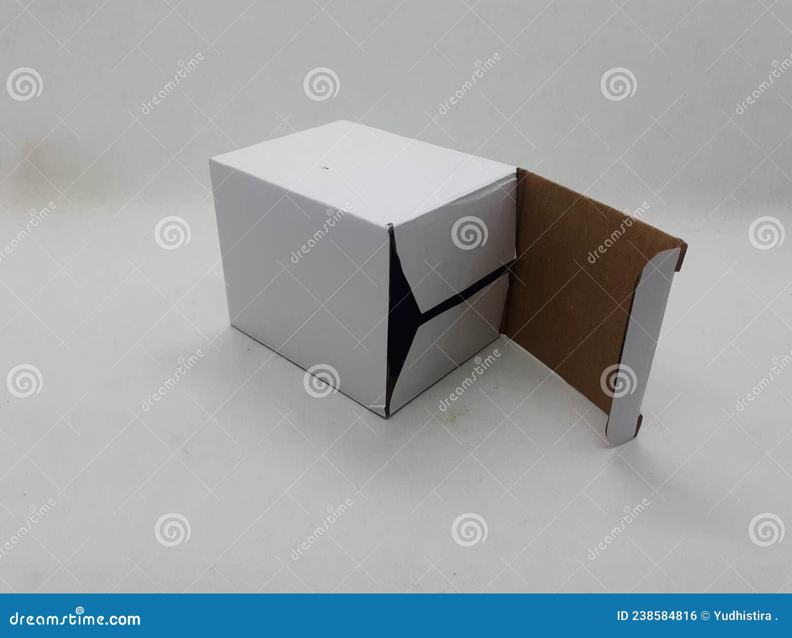 A Small White Foldable Paper Boxes in White Isolation Background Stock ...