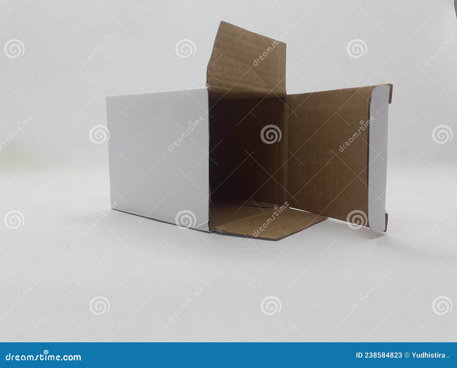 A Small White Foldable Paper Boxes in White Isolation Background Stock ...